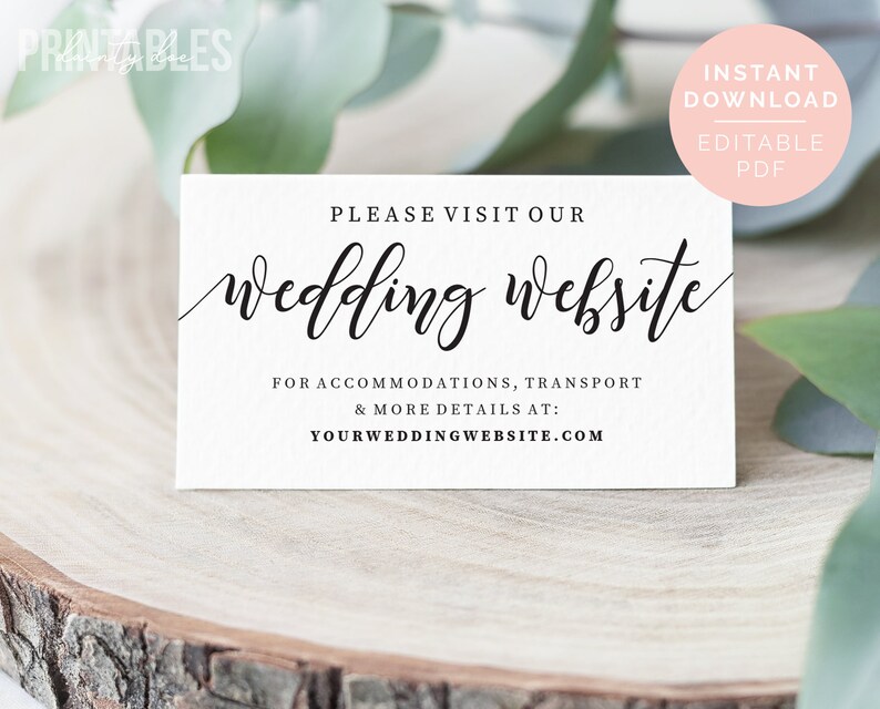 Wedding Website Card Template Editable Wedding Website - Etsy