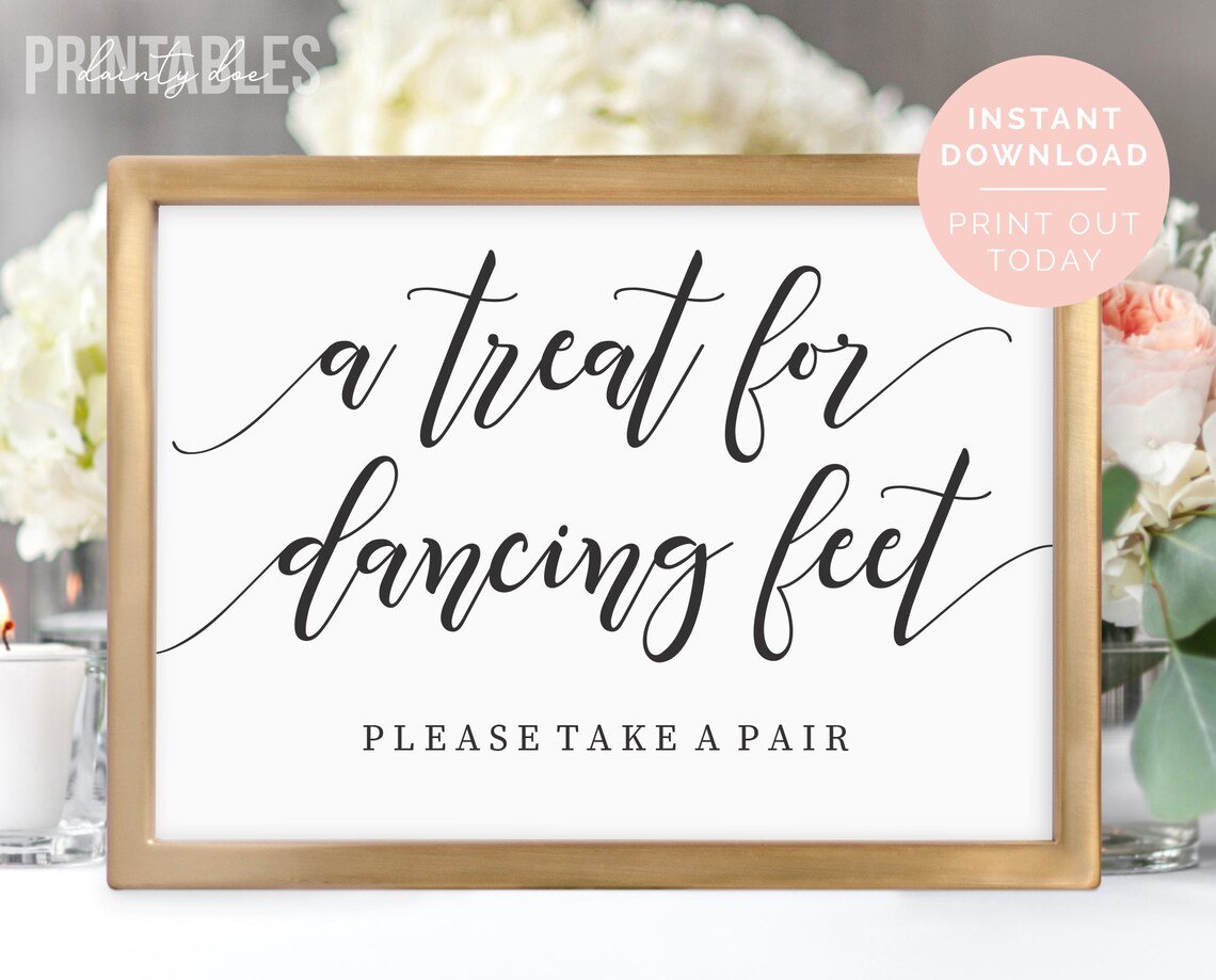 Printable A Treat for Dancing Feet Sign Dancing Shoes Sign | Etsy