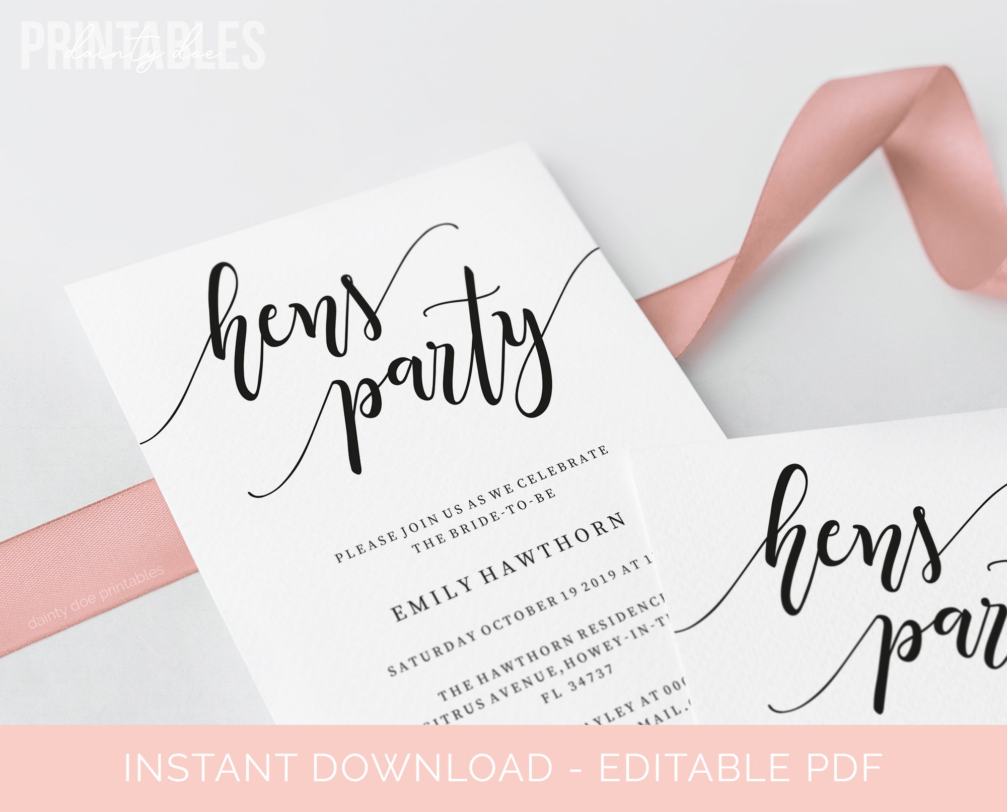 Printable Hens Party Invitation Editable Hens Night Template - Etsy