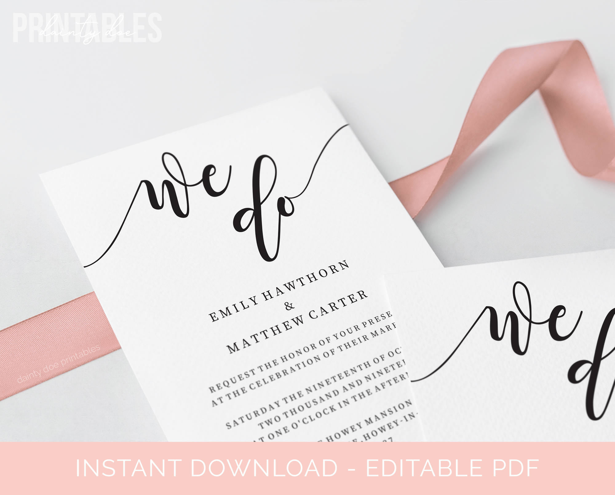 Printable Editable Wedding Invitation Invitation Template | Etsy