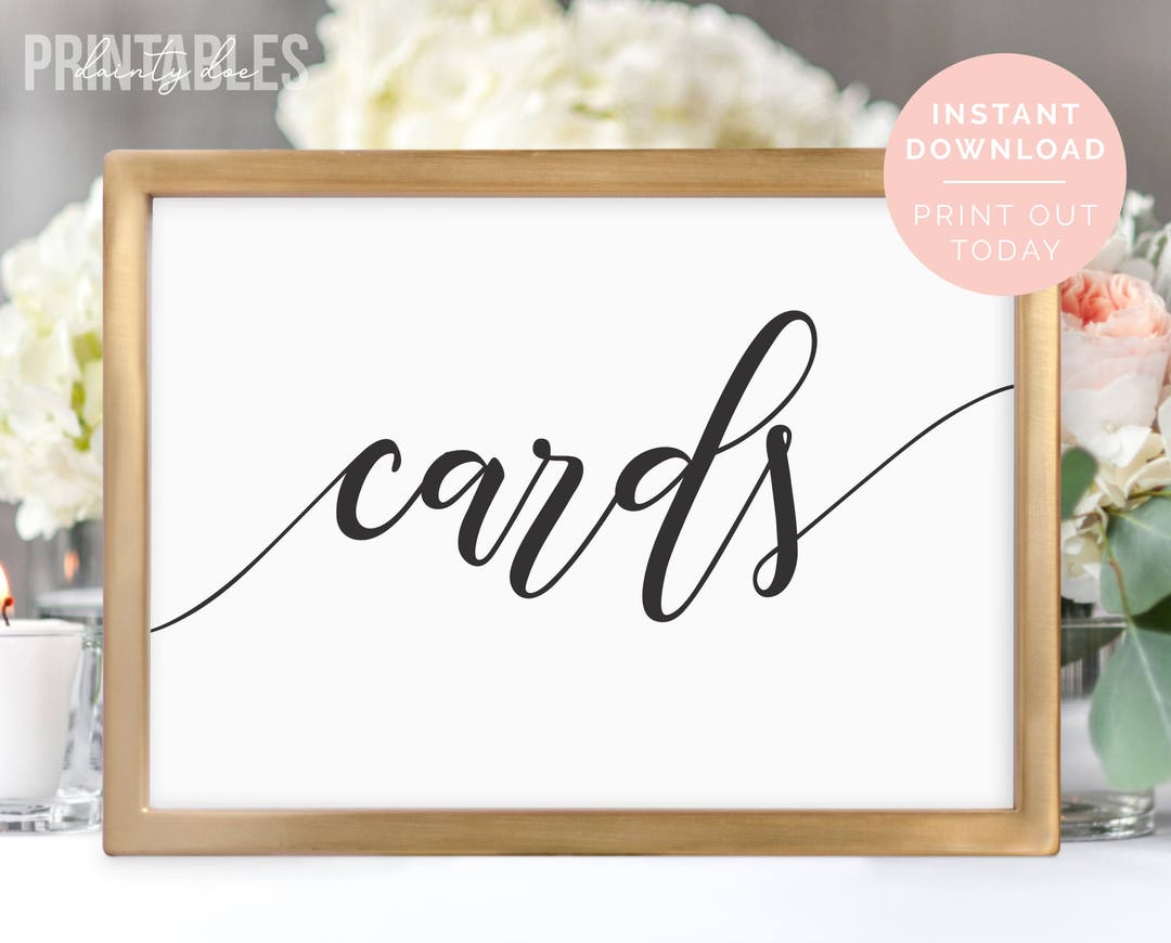 Printable Cards Sign Wedding Sign Gift Table Sign Wedding Cards Sign ...