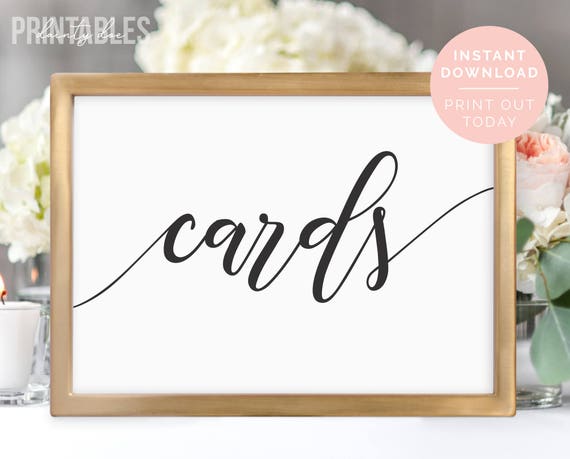 Printable Cards Sign Wedding Sign Gift Table Sign | Etsy