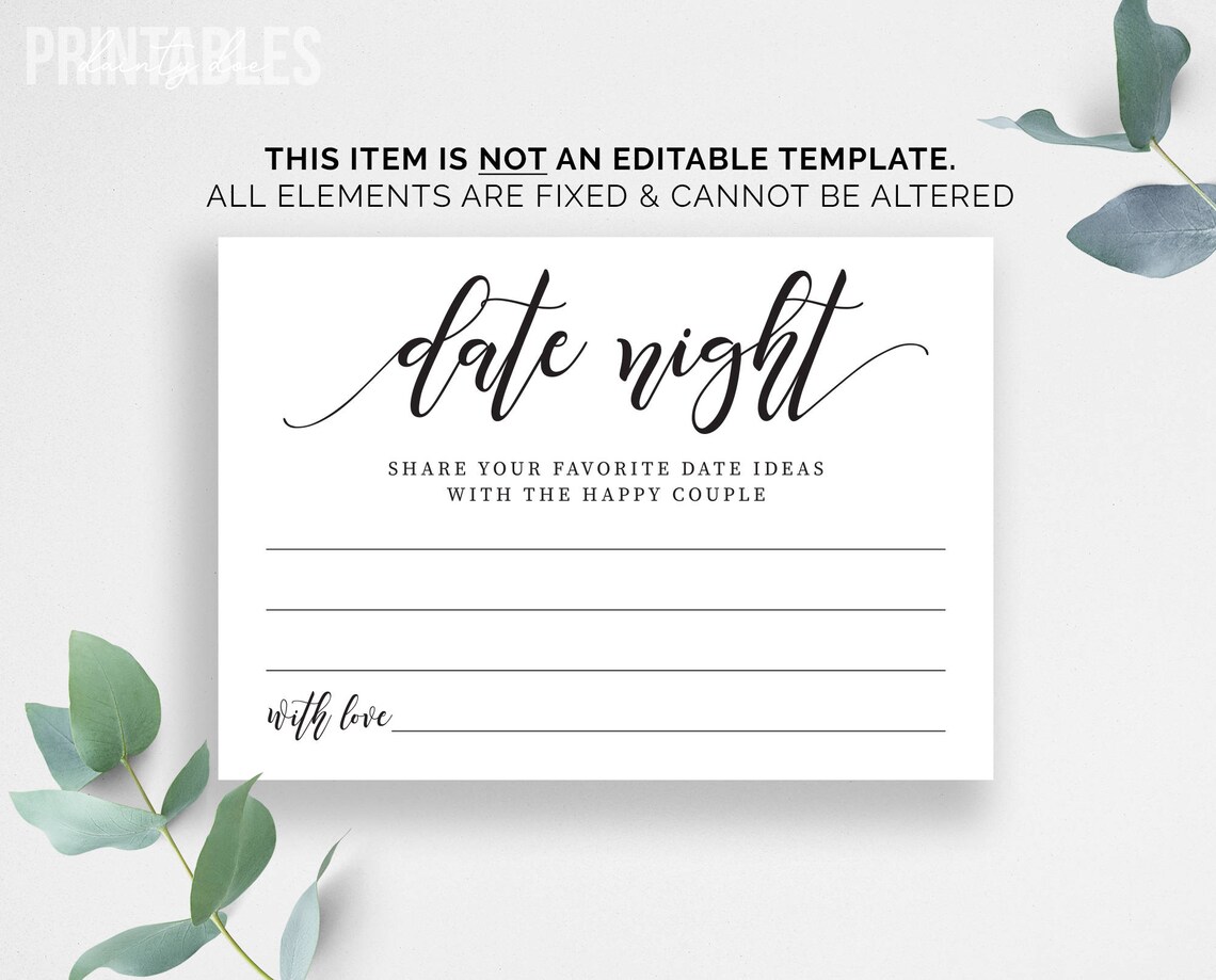 Date Night Cards Date Night Ideas Signs Printable Date - Etsy