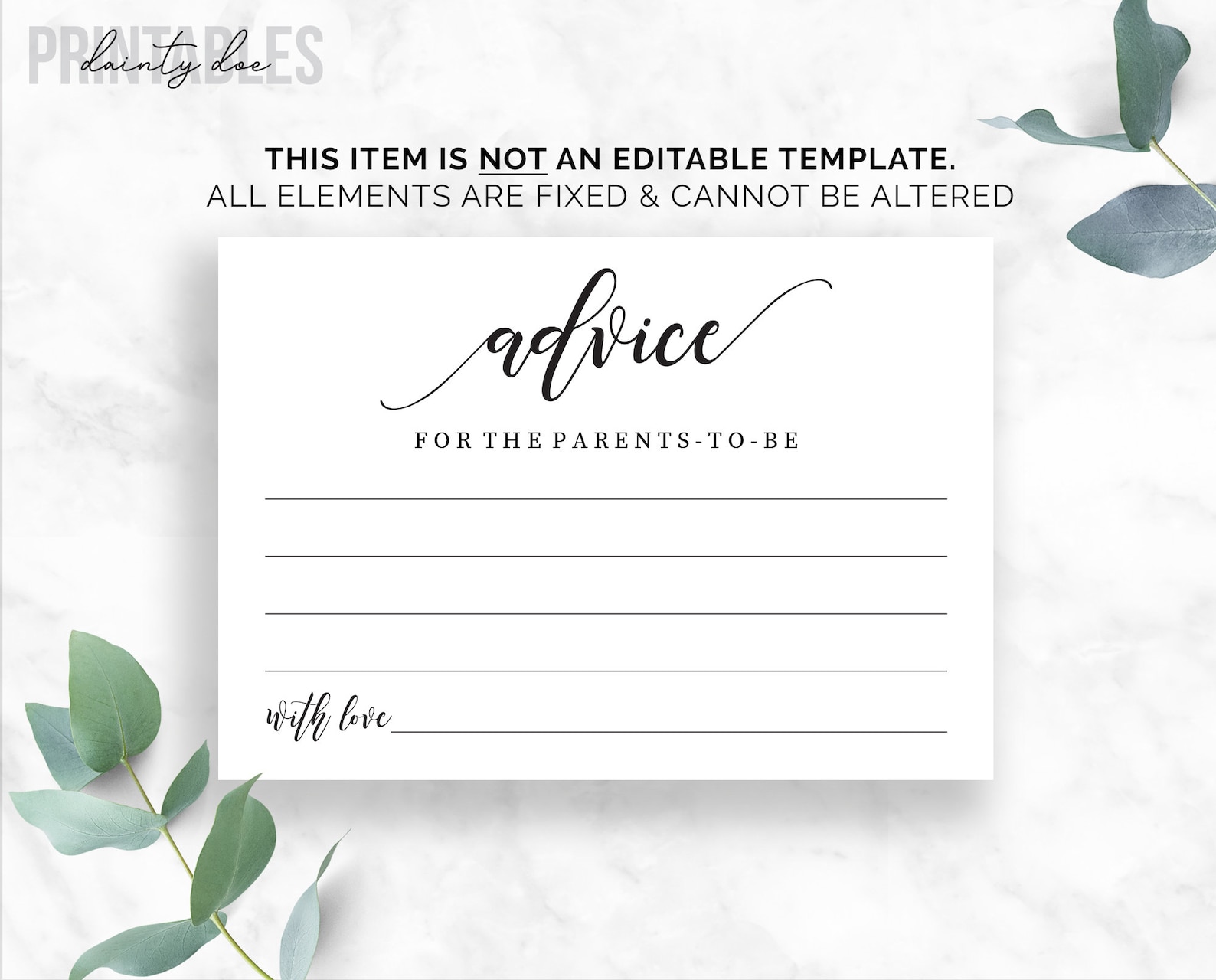 Advice for Parents to Be Printable Advice Card Baby Shower | Etsy