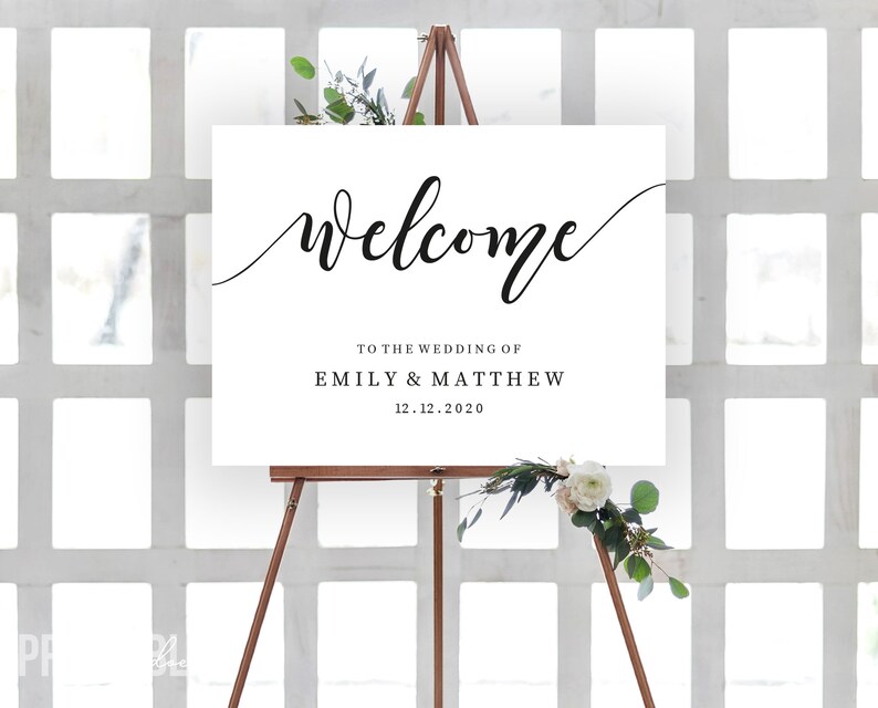 Editable Welcome Sign Printable Wedding Sign Template | Etsy