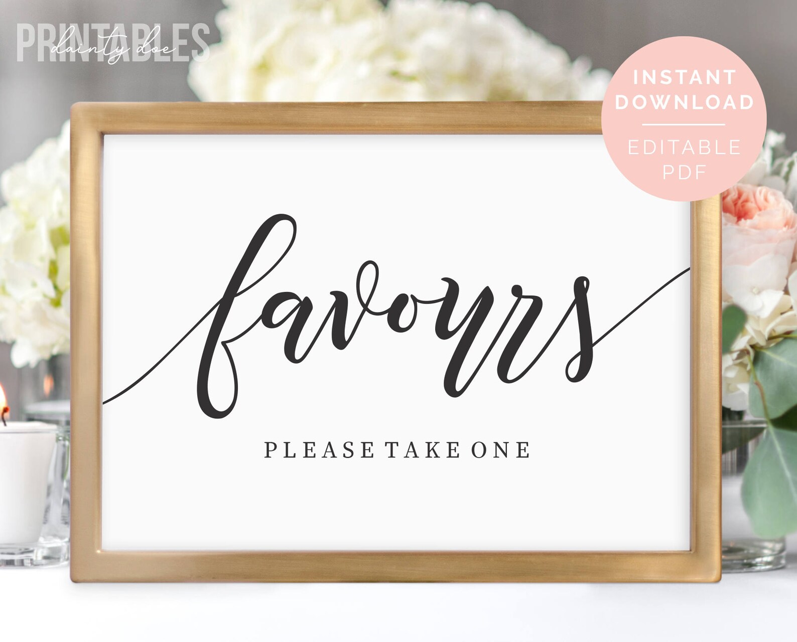 Printable Wedding Favours Sign Editable Template Please | Etsy