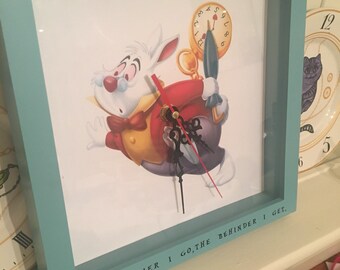 White rabbit clock | Etsy