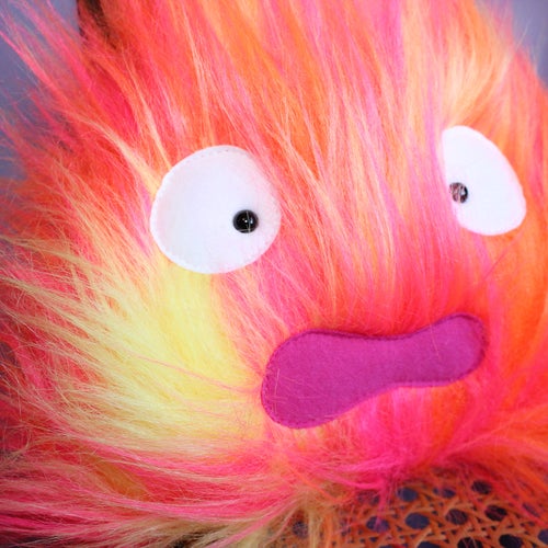 Medium howls Heart Blue Calcifer Plushie Howls | Etsy