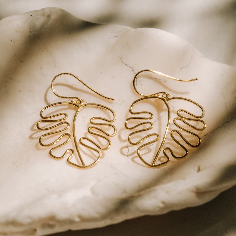 Monstera Earrings - Etsy