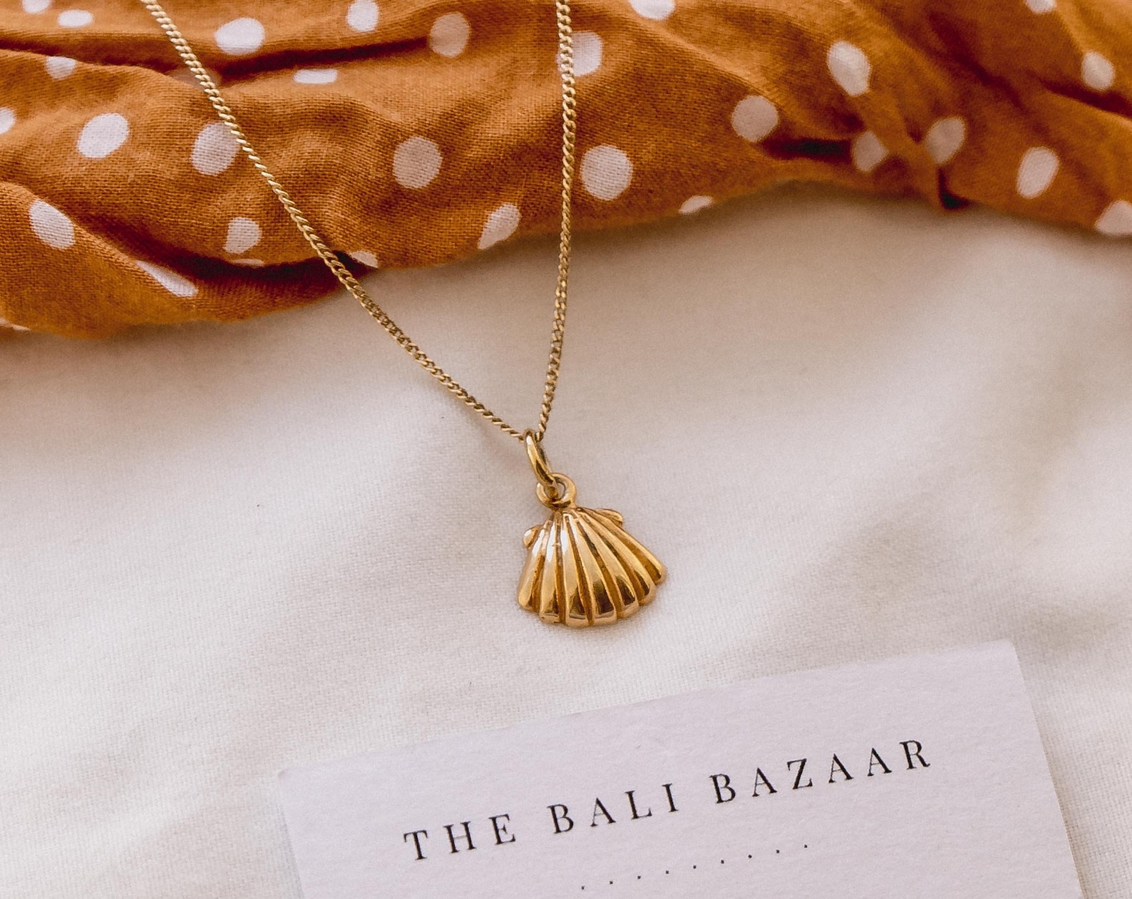 18K Gold Shell Necklace Tiny Seashell Necklace Boho Bali - Etsy