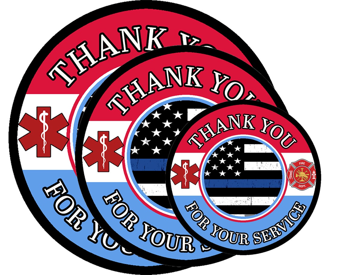 Thank You For Your Service round Vinyl Sticker remove or | Etsy