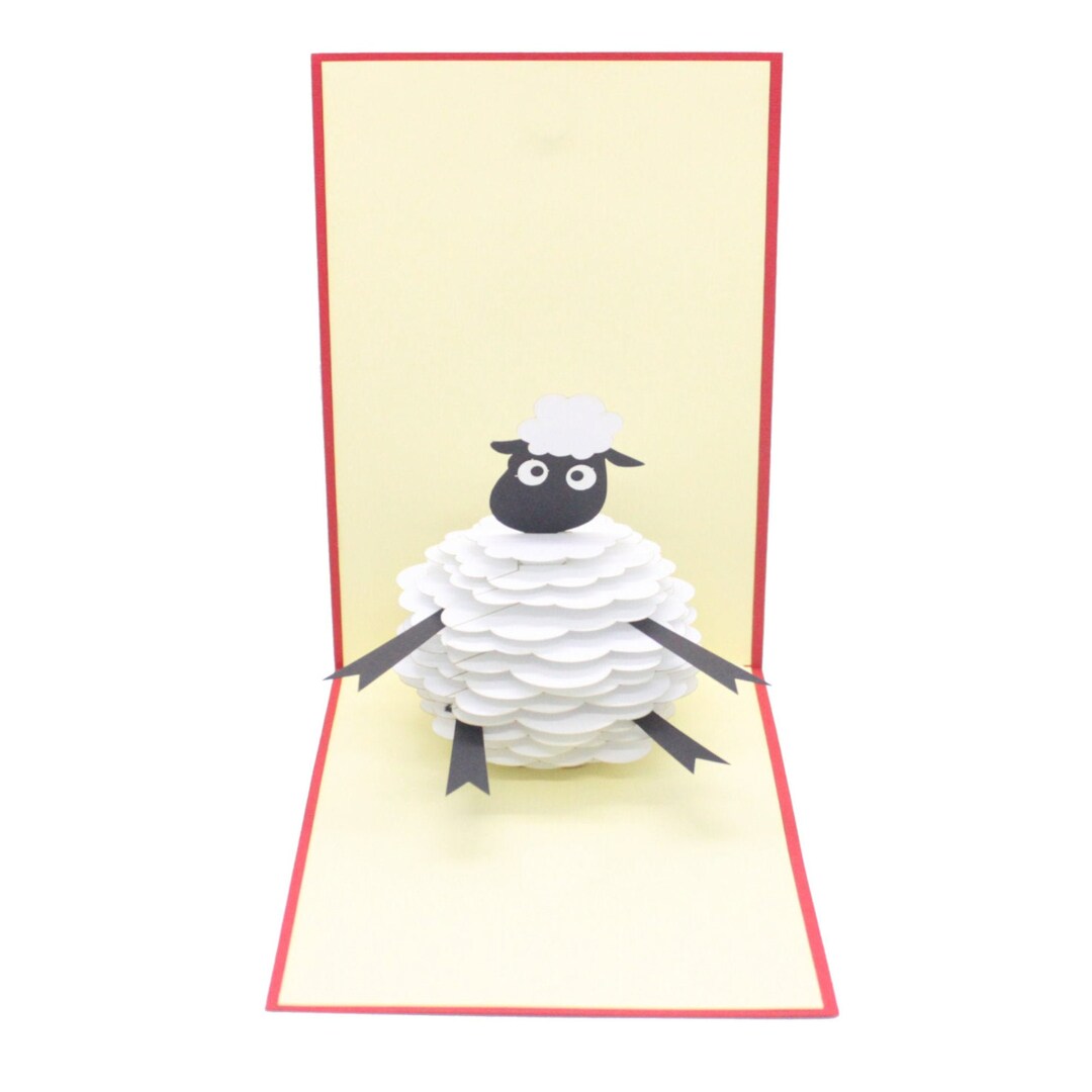 Handmade Pop up 3D Fluffly Sheep Birthday Greeting Card - Etsy