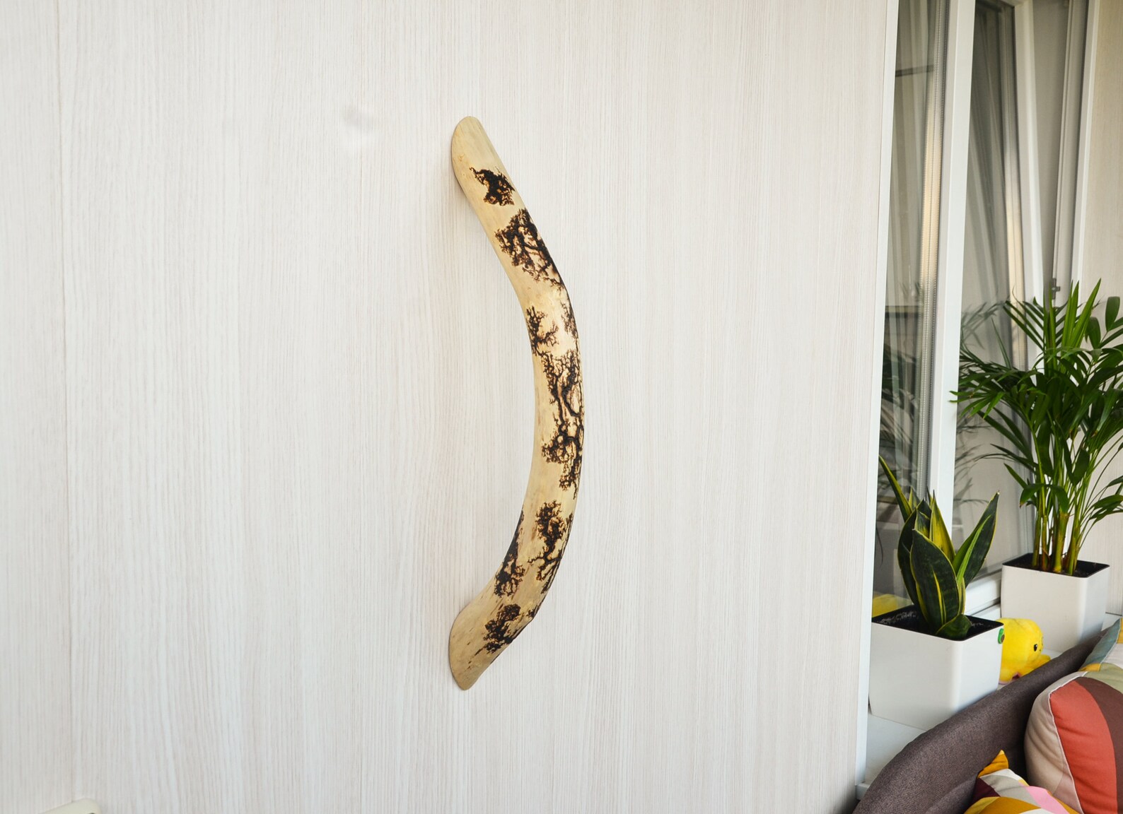 SUPER Unique Tree Branch Door Handle, Solid Natural Burned Wood Door ...