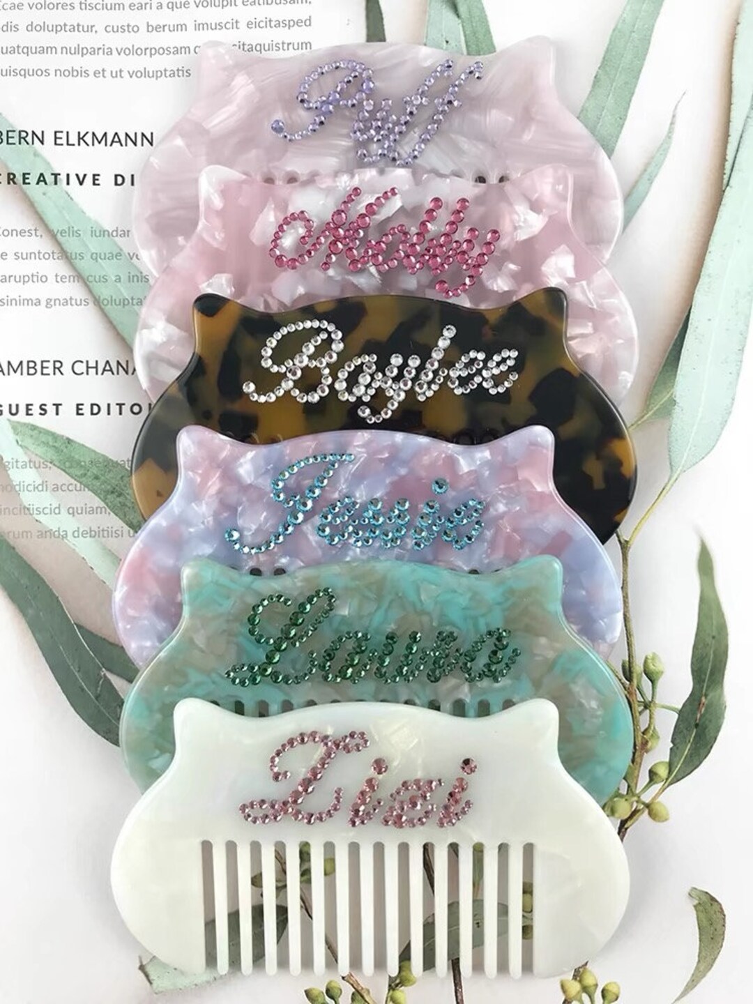 Custom Rhinestone Name Comb,personalized Comb, Diamont Comb, Custom ...