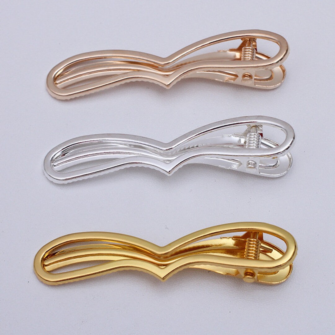 8cm Heart Shape Hollow Triangle Hair Accessory Blanks, Hair Clips, Bulk ...