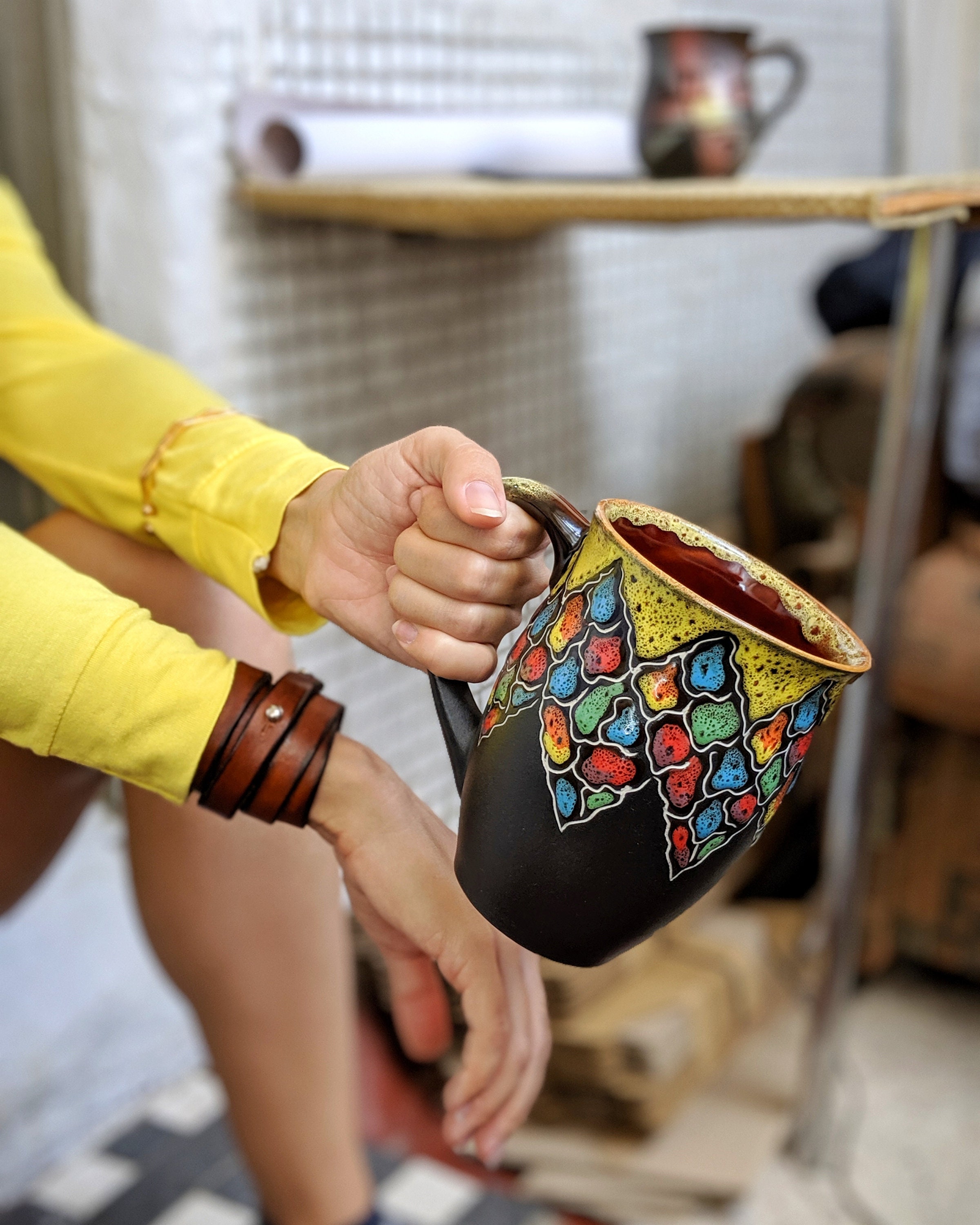 Colorful Mug. Pottery Mug Handmade. Christmas Gift Idea. | Etsy