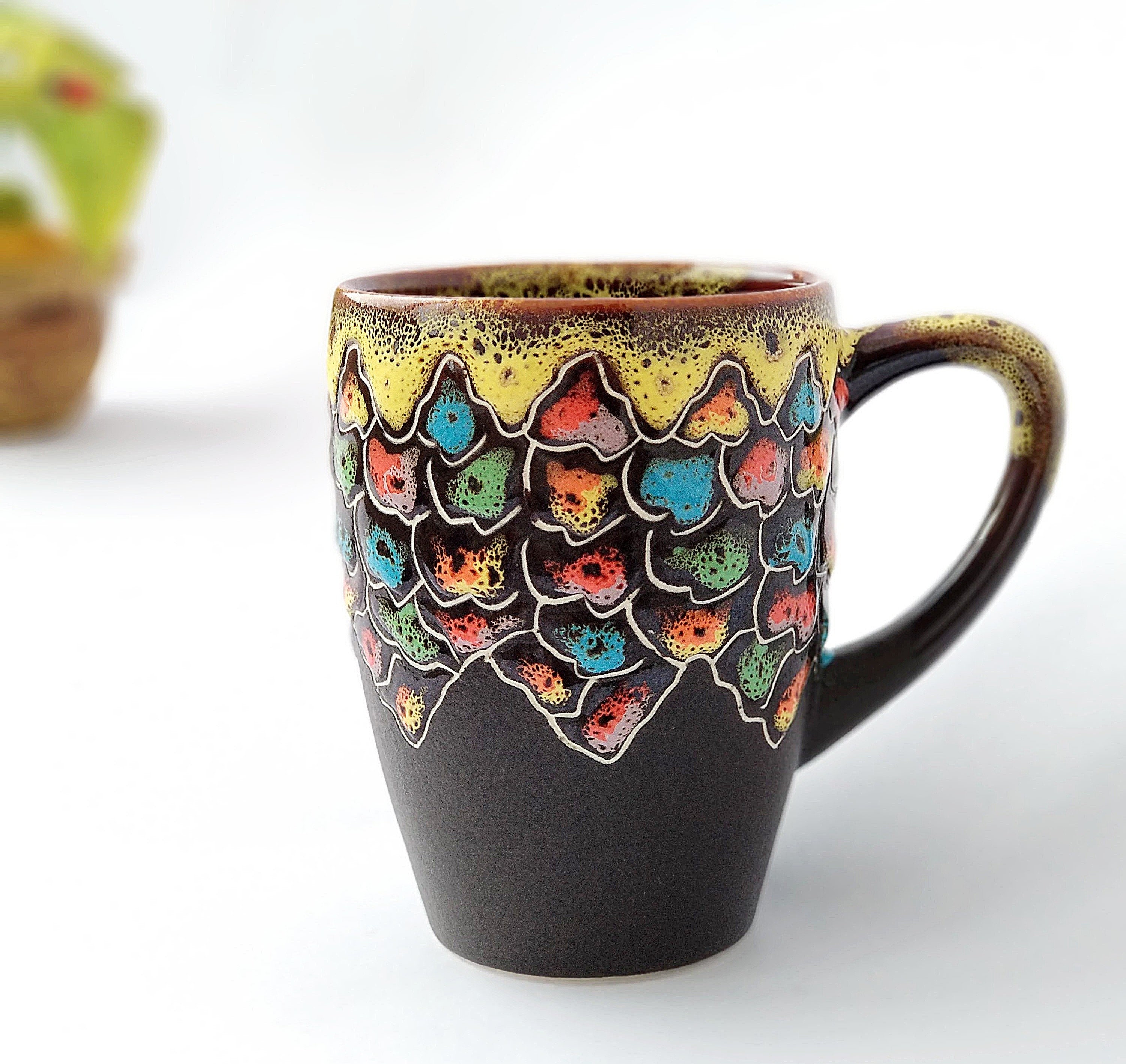 Colorful Mug. Pottery Mug Handmade. Nature Lover Gift. Unique | Etsy