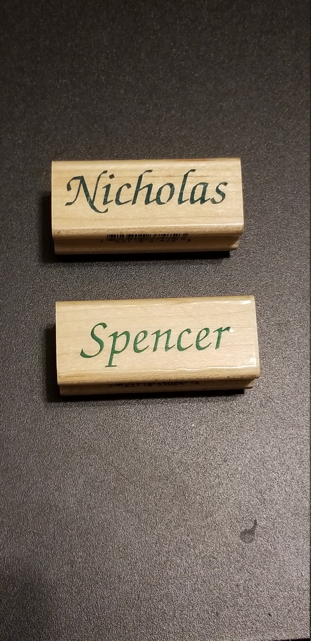Pre-made Name Stamps Inkadinkado Mike Nicholas Wood Block Rubber Stamp ...