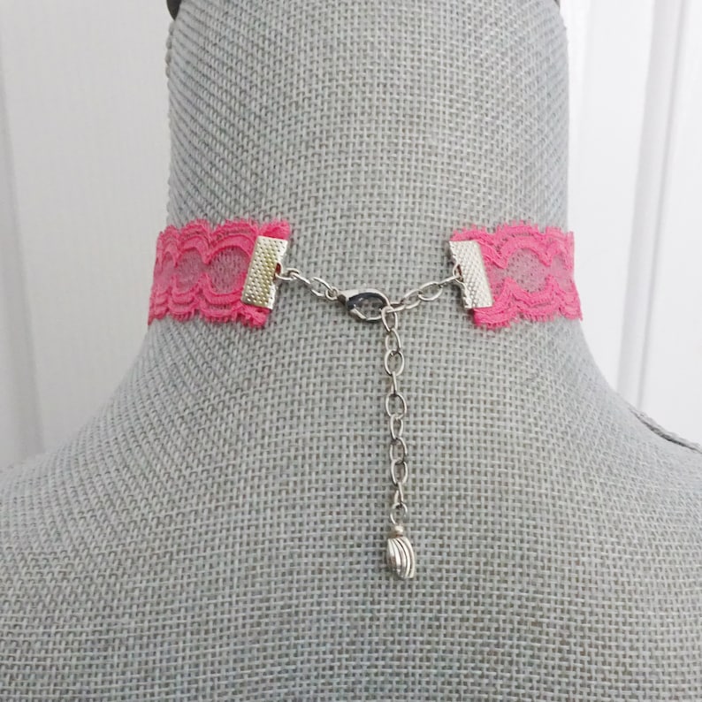Pink Lace Choker Necklaces Pastel Pink Necklace Coral Pink | Etsy