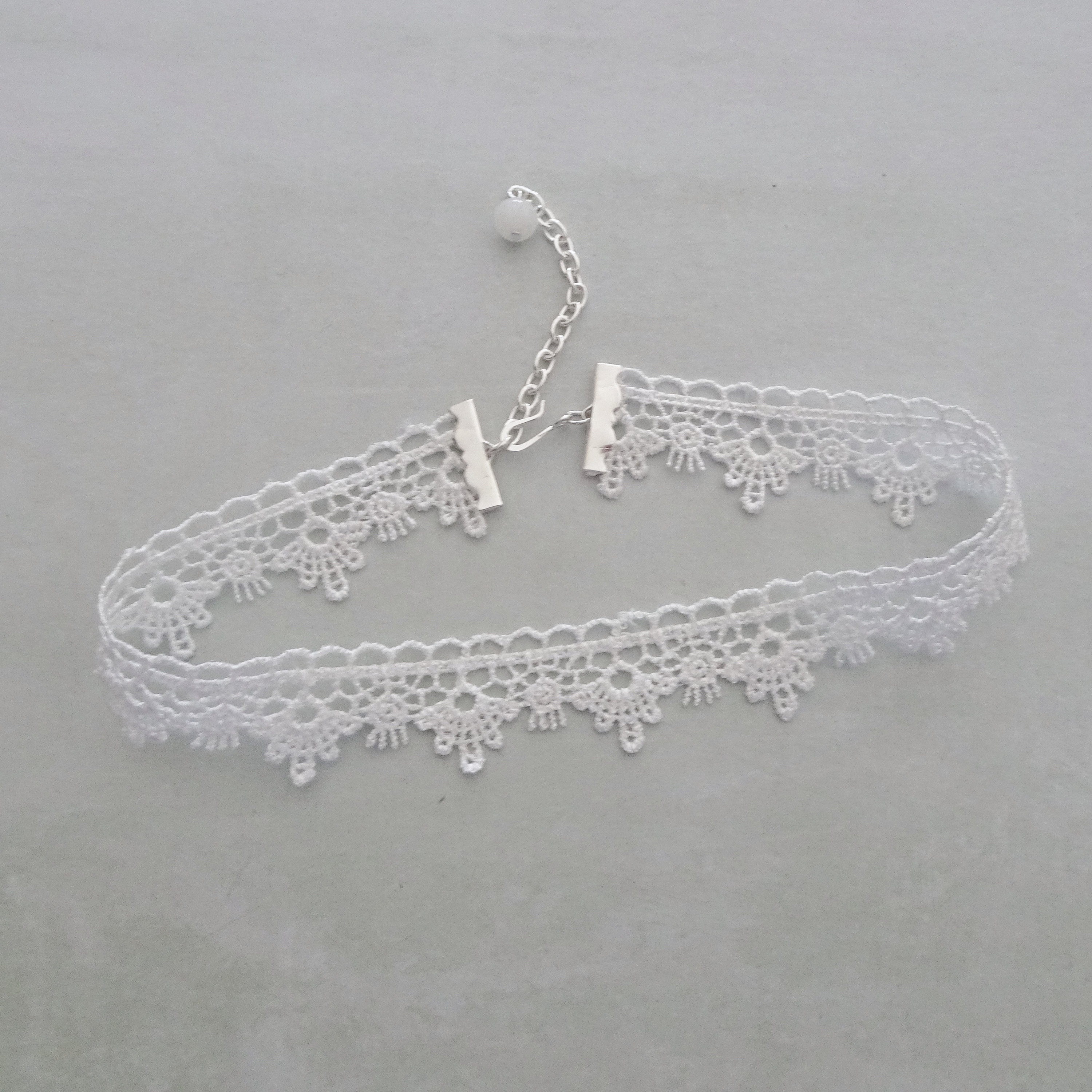 White Lace Choker Necklace Wedding Necklace Bride's - Etsy