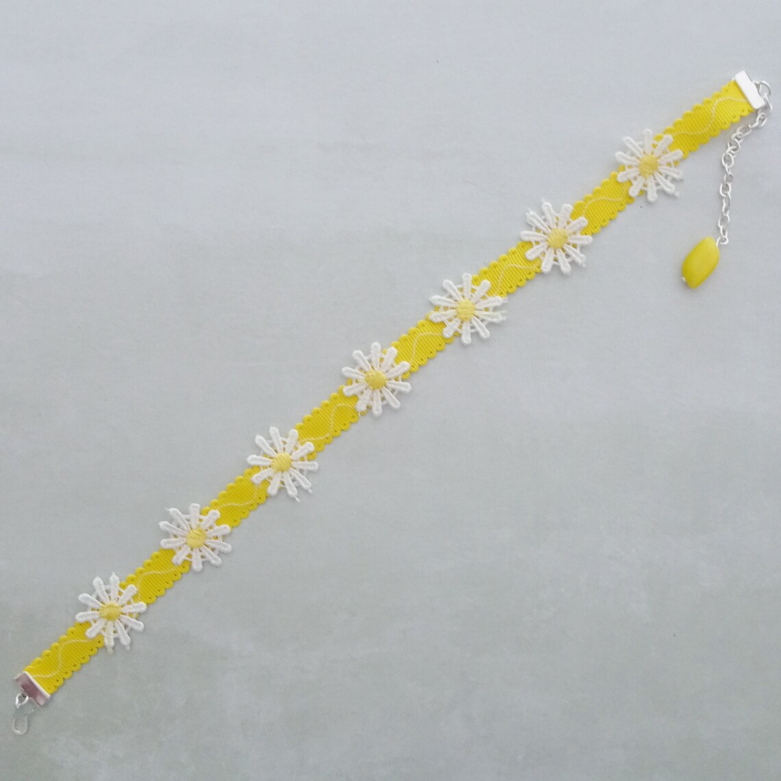 Yellow Ribbon Daisy Choker Necklace Hipster Yellow Choker | Etsy