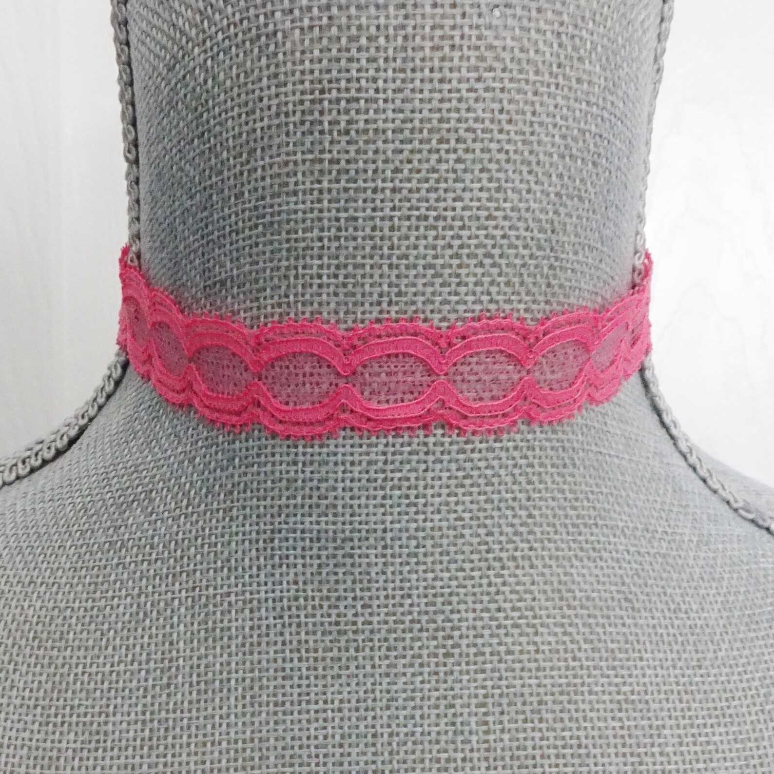 Pink Lace Choker Necklaces Pastel Pink Necklace Coral Pink | Etsy
