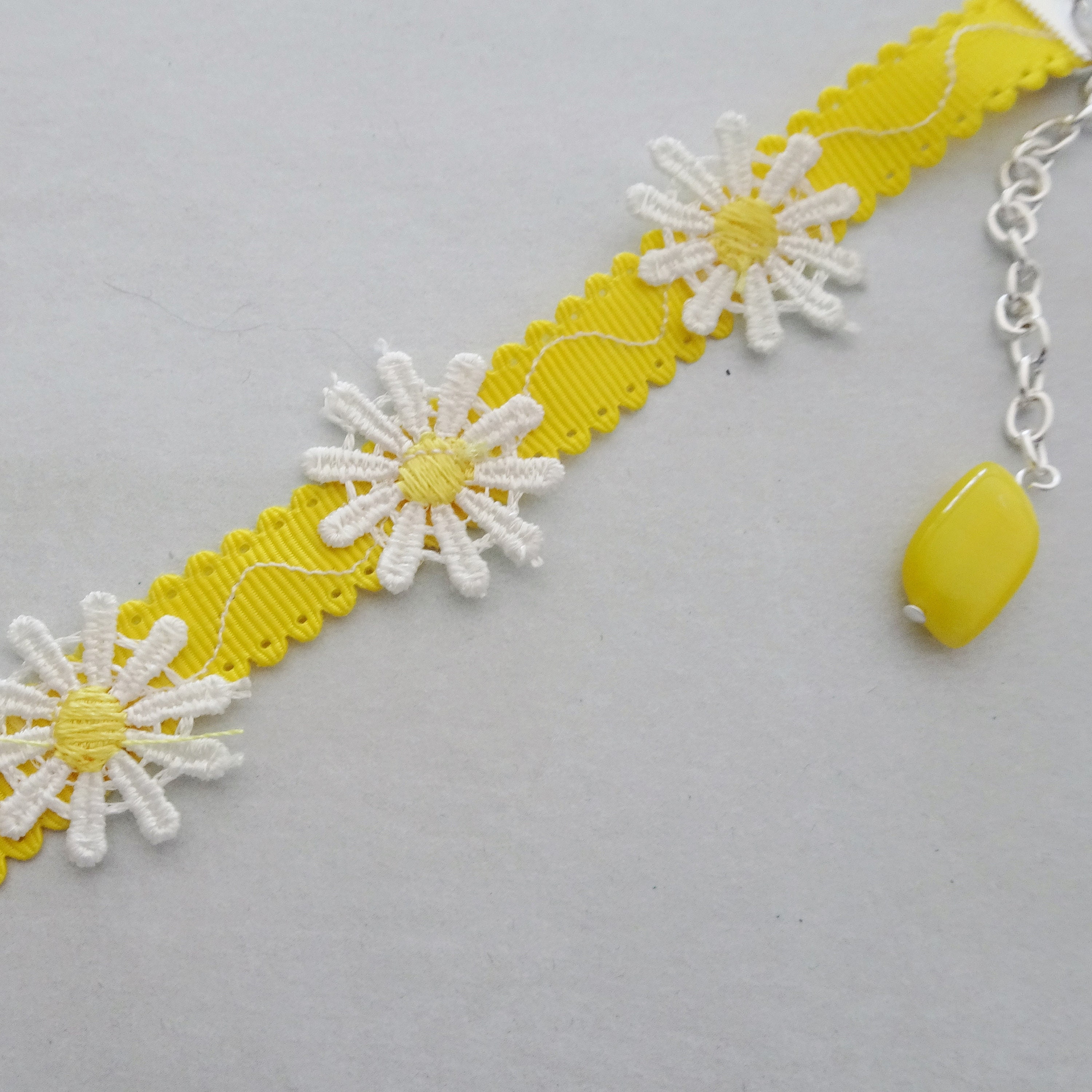 Yellow Ribbon Daisy Choker Necklace Hipster Yellow Choker | Etsy