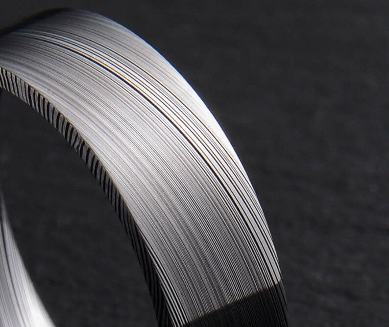 Stainless Damascus Steel Mens Wedding Band Engagement Ring - Etsy