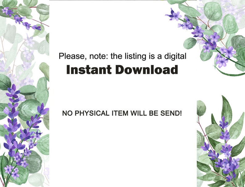 Watercolor Eucalyptus Lavender Clipart, Greenery Clipart, Floral ...