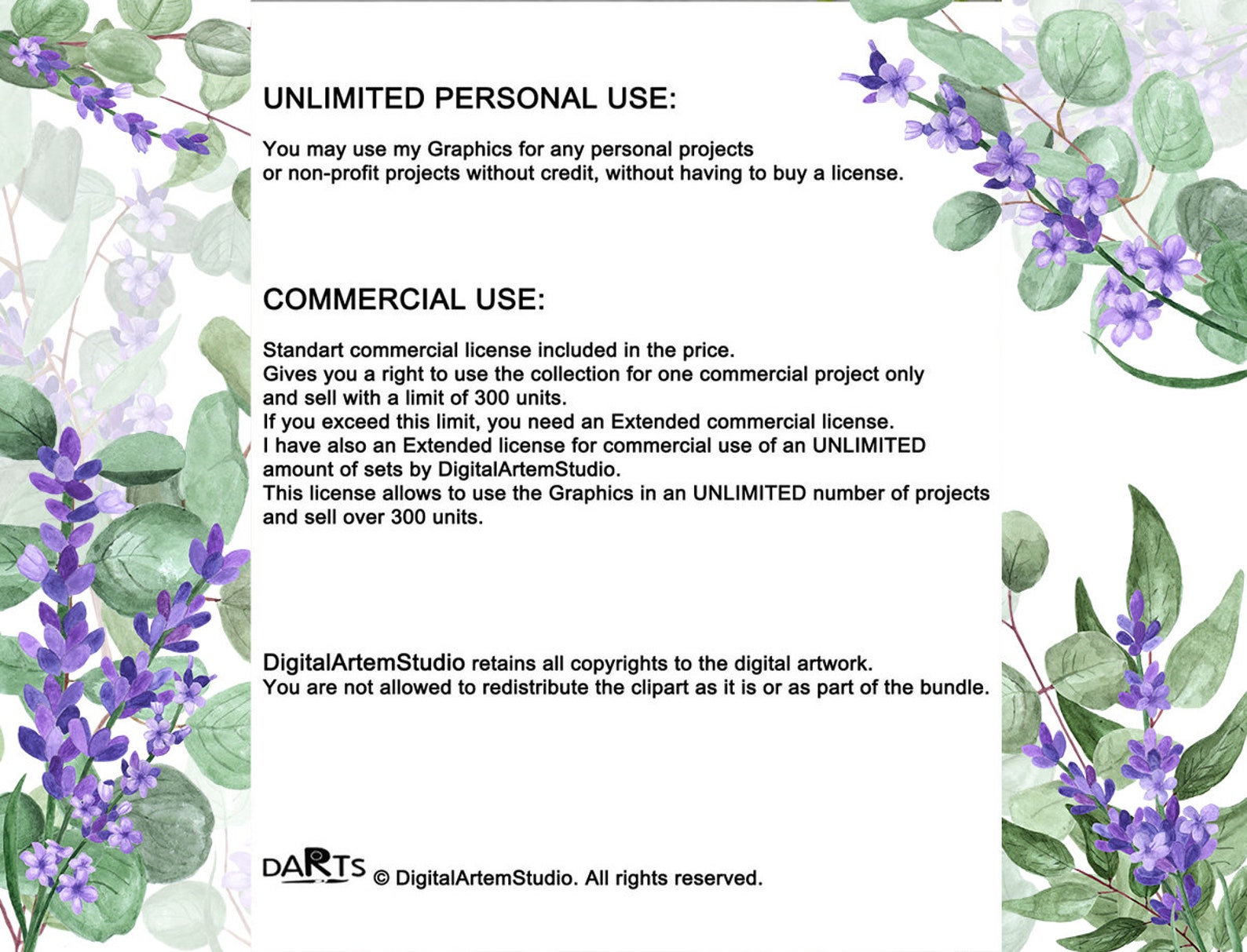 Watercolor Eucalyptus Lavender Clipart, Greenery Clipart, Floral ...