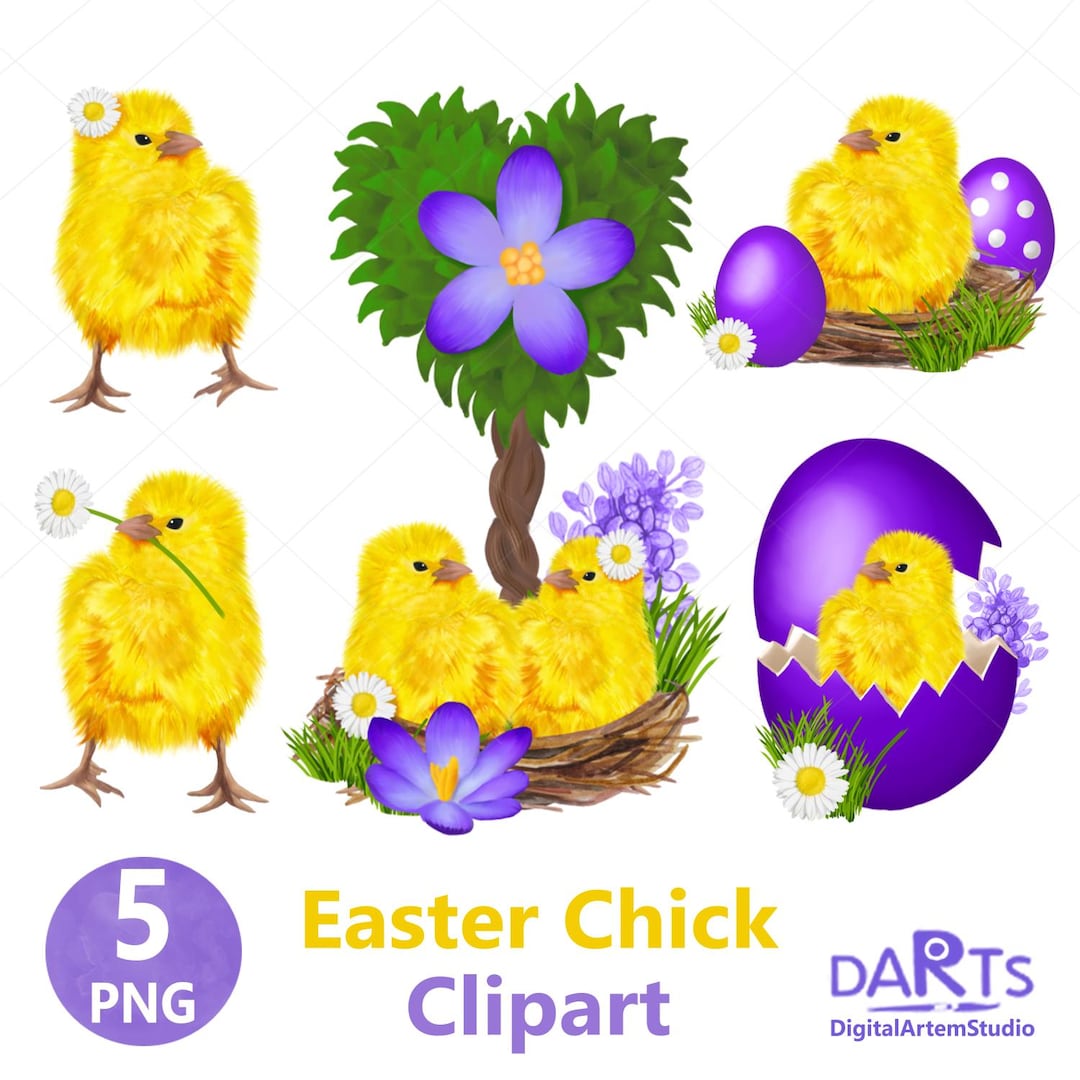 Easter Chick Clipart, Cute Chick Clipart, Spring Clipart, Easter ...