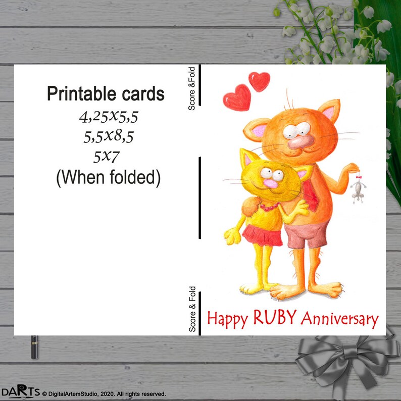 40th Anniversary Card, 40 Years of Marriage, Funny Wedding Card ...