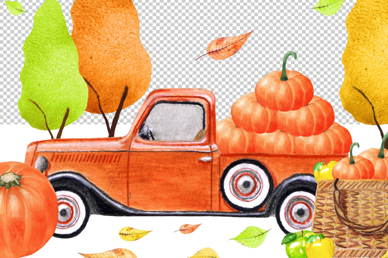 Fall Truck PNG Farm Truck Clipart Pumpkin Truck PNG Happy - Etsy