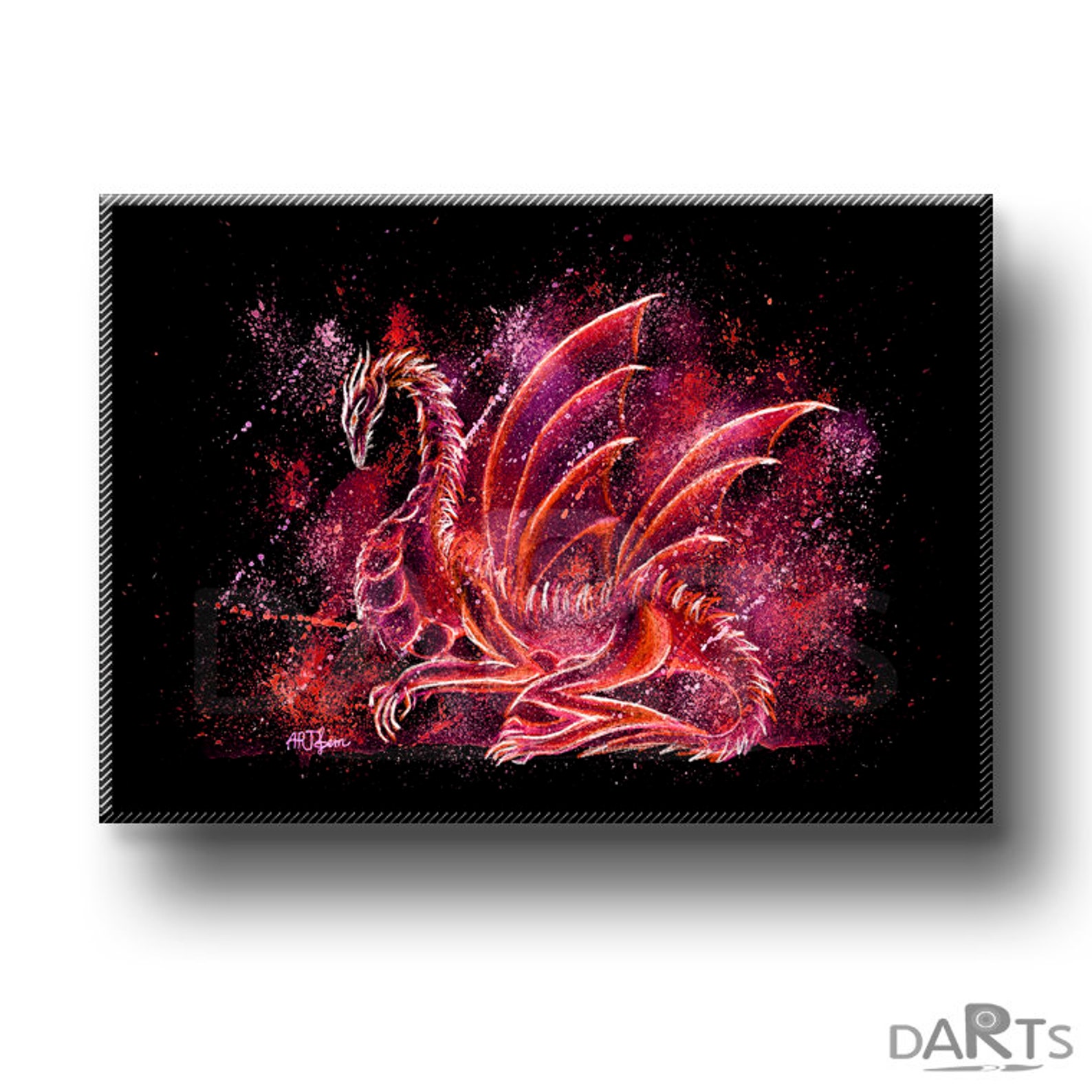 Red Dragon Wall Art, Fantasy Wall Art, Dragon Poster, Downloadable Art ...