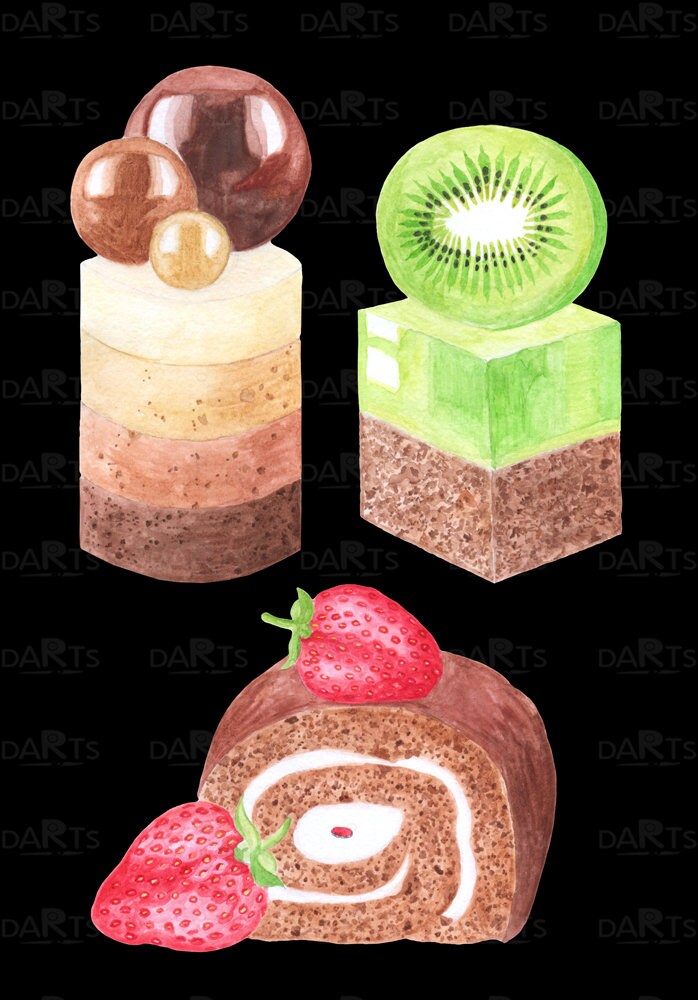 Baking clipart Birthday cake clipart Cute food clipart | Etsy