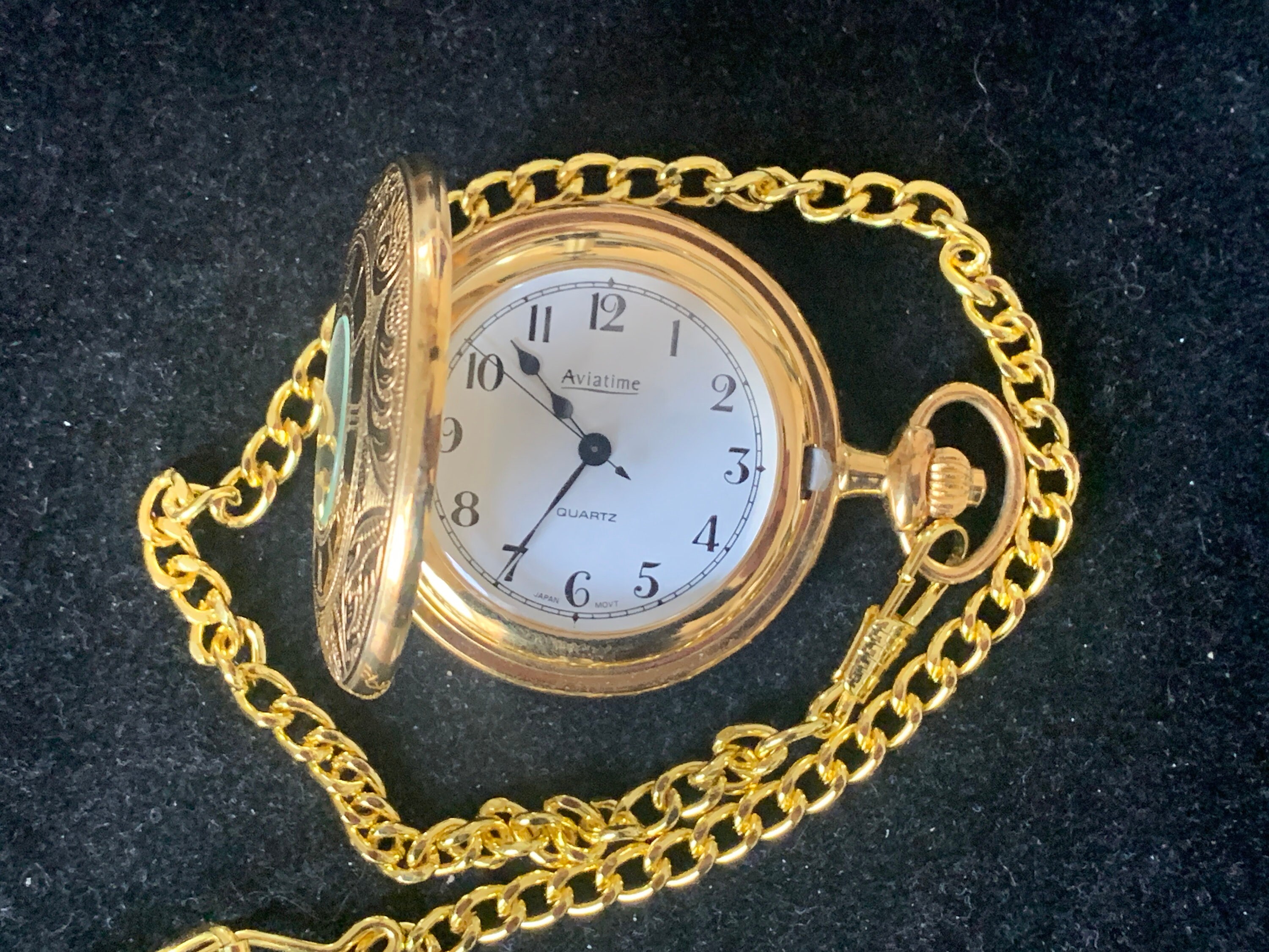 Vintage Half Hunter Aviatime Dress Pocket Watch by Avia - Etsy
