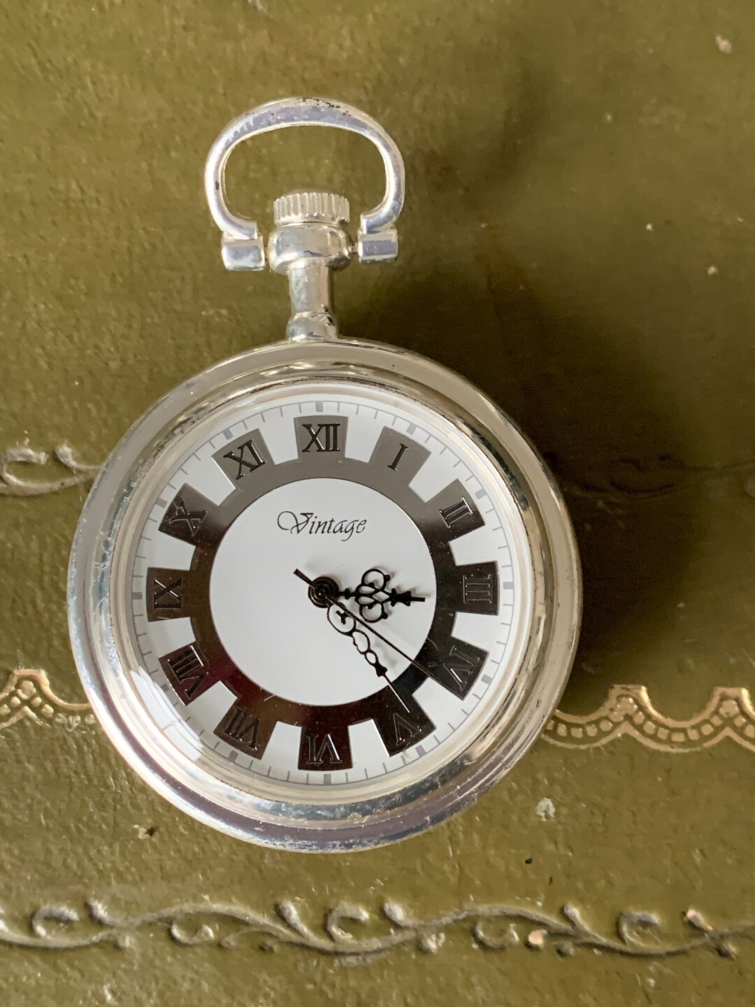 Mechanical Open Face Pocket Watch Vintage Model Silver Plated - Etsy
