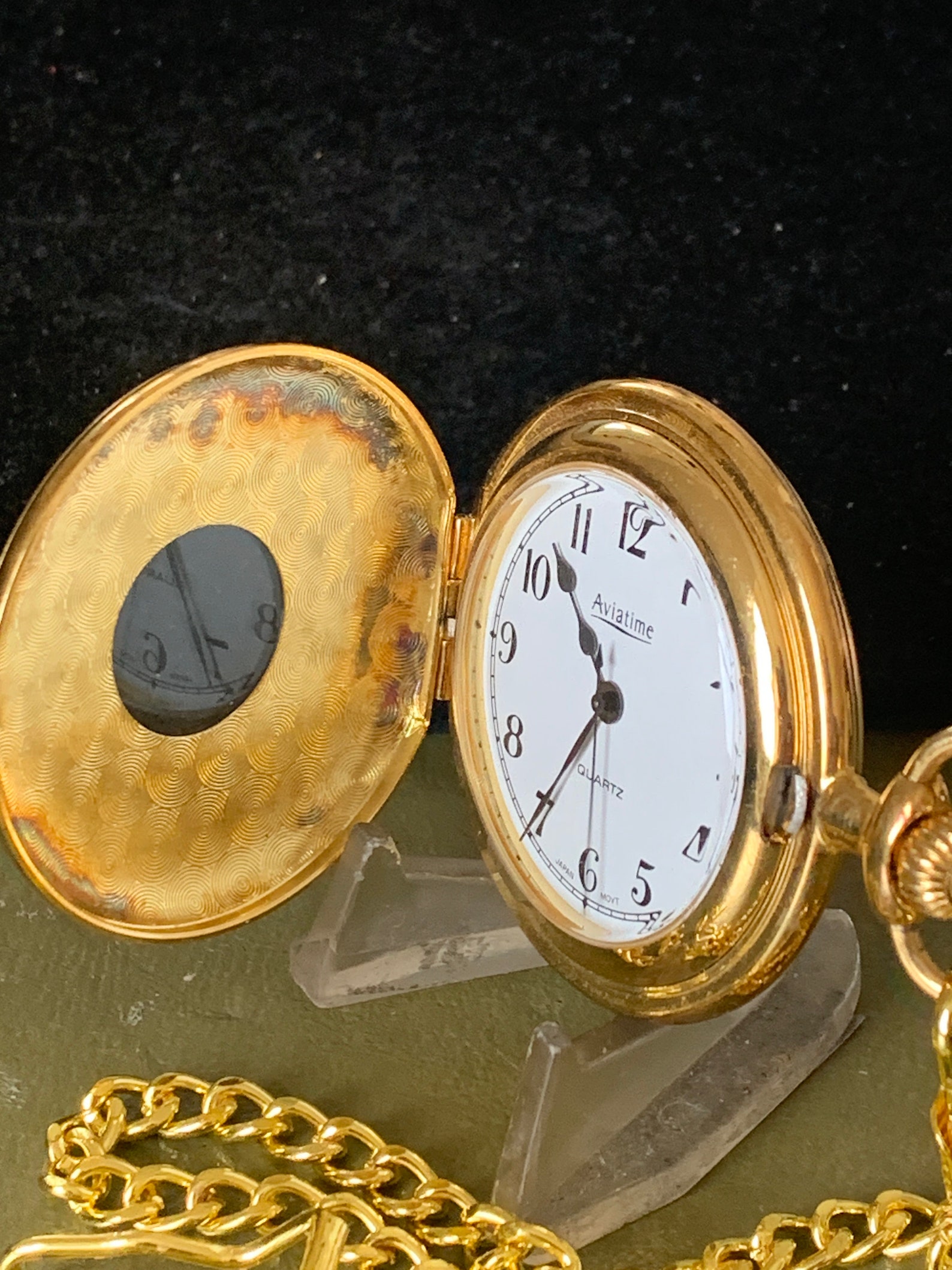Vintage Half Hunter Aviatime Dress Pocket Watch by Avia - Etsy
