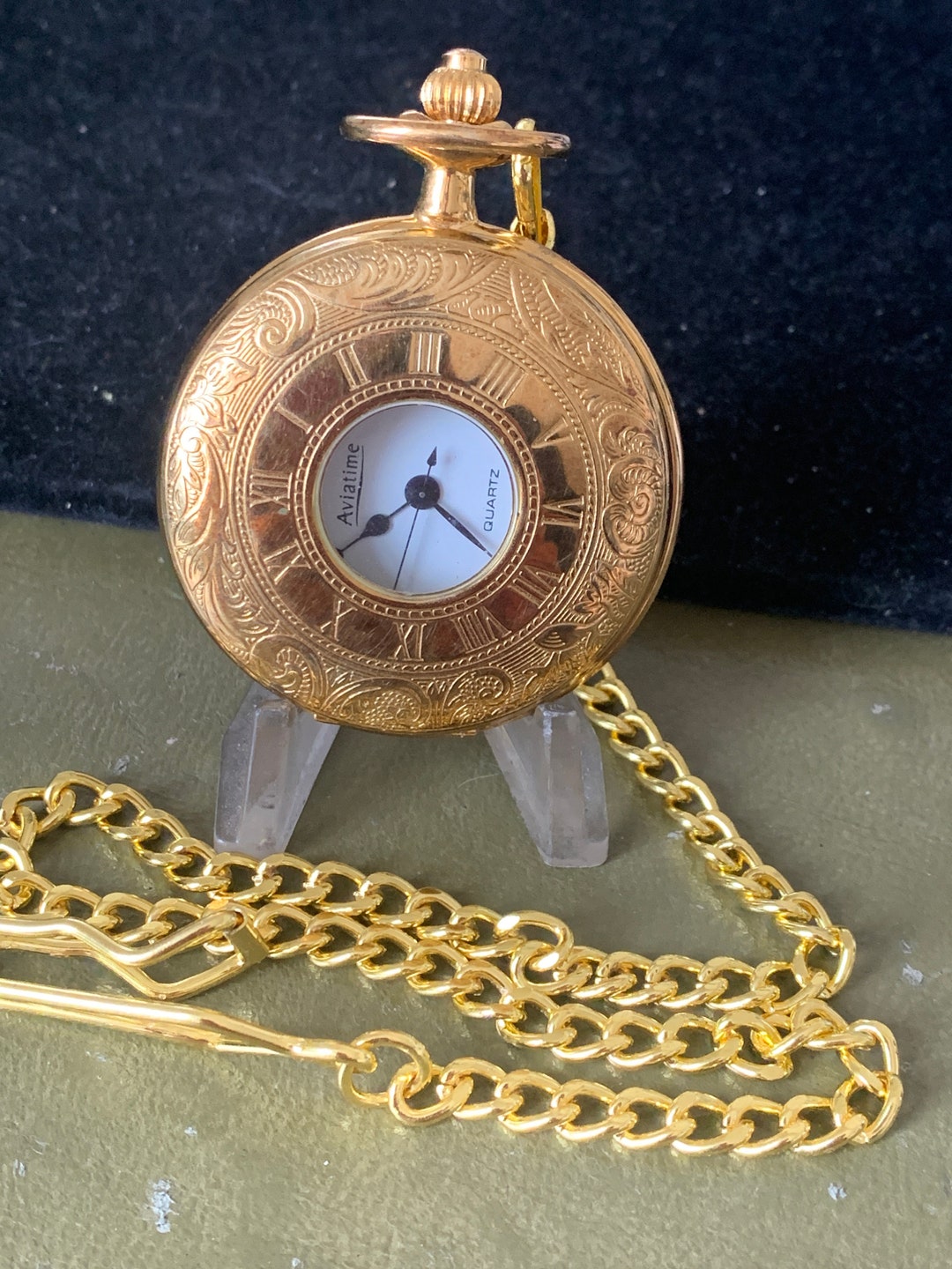 Vintage Half Hunter Aviatime Dress Pocket Watch by Avia - Etsy UK