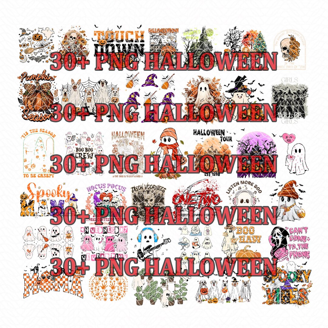 Retro Halloween Bundle PNG, 30 Halloween Bundle, Halloween Png, Fall ...