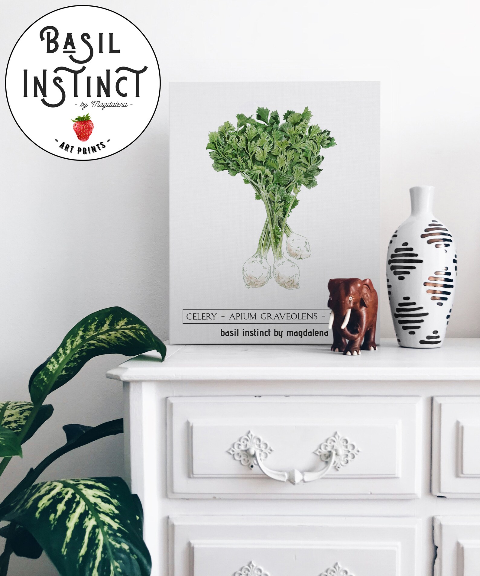 Celery Art Print Celery Drawing Giclee Print Green - Etsy