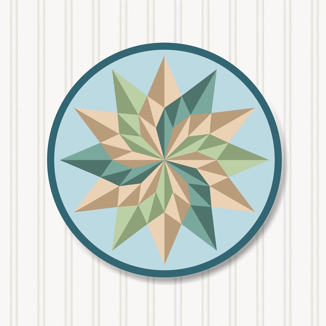 Round Barn Quilt, 6 Sizes, Beautiful Outdoor Wall Art Decor, BQR072-06 ...