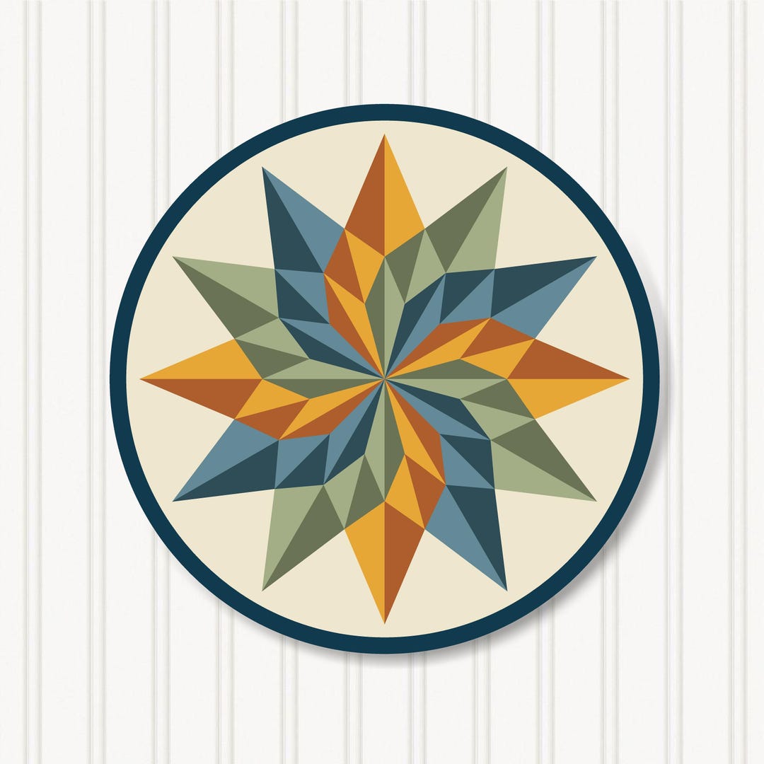 Round Barn Quilt, 6 Sizes, Beautiful Outdoor Wall Art Decor, BQR072-20 ...