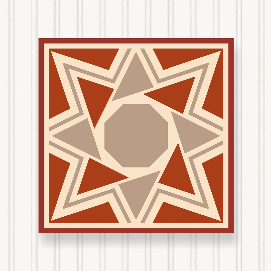 BARN QUILT Block, Beautiful Outdoor or Indoor Square, 7 Sizes, Wall Art ...