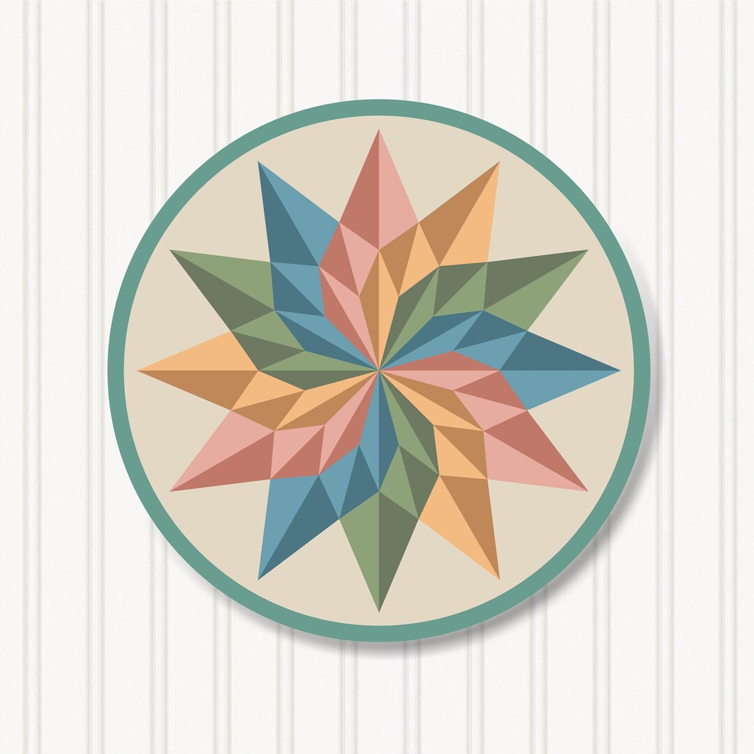 Round Barn Quilt, 6 Sizes, Beautiful Outdoor Wall Art Decor, BQR072-07 ...