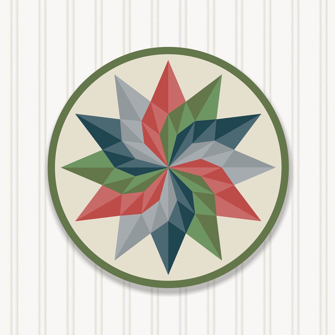 Round BARN QUILT, Beautiful Outdoor Quilt, 7 Sizes, Wall Art Decor ...