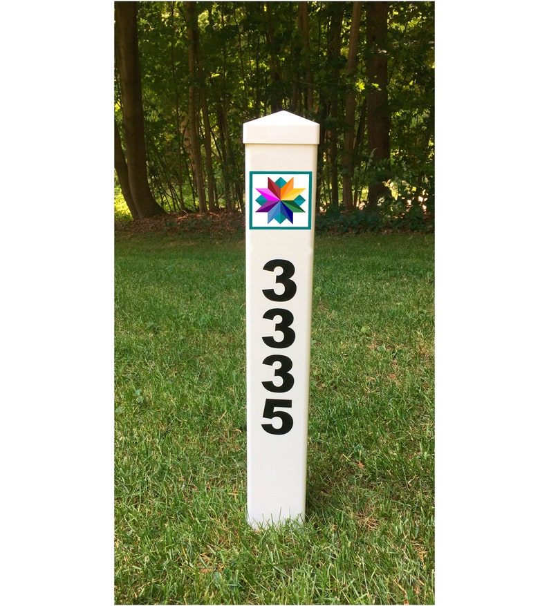 Barn Quilt Address Number / Sign Post 3 Sides 4x4 - Etsy