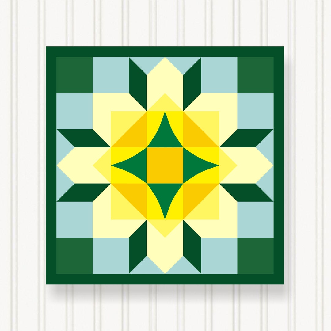 BARN QUILT Block, Beautiful Outdoor or Indoor Square, 7 Sizes, Wall Art ...