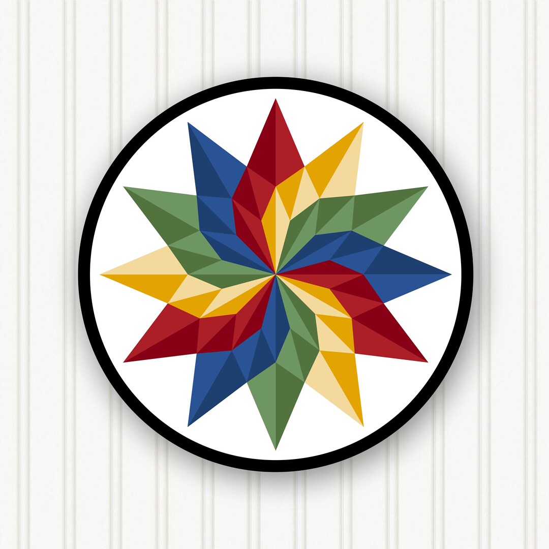 Round Barn Quilt Beautiful Outdoor Quilt 7 Sizes Wall Art Decor