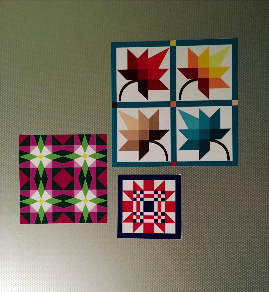 Barn Quilt Magnets: Colorful Patterns for Fridge or Car, 5 Sizes - Etsy